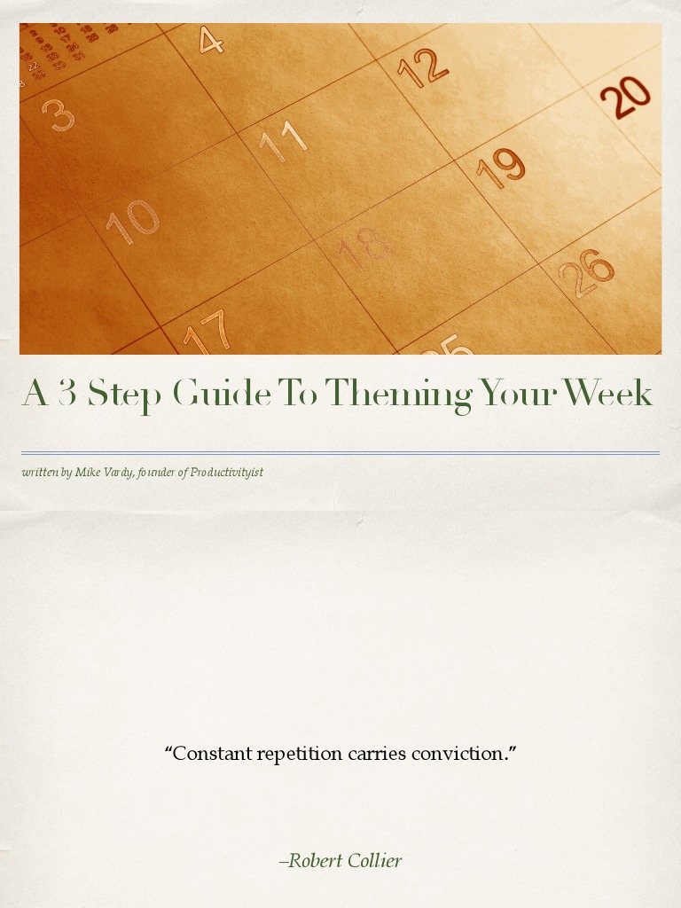 Productivityist Weekly Theming Guide PDF | PDF | Psychological Concepts ...