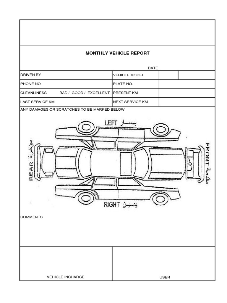 Vehicle Monthly Report - Format | PDF