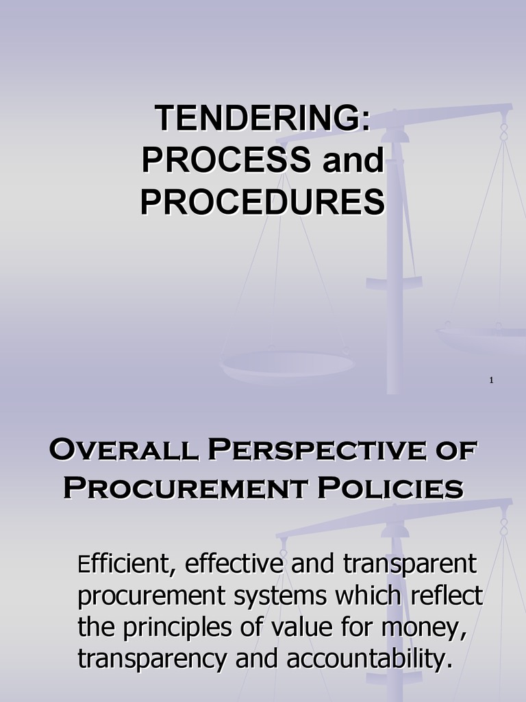 Tendering - Process and Procedures | Procurement | Government