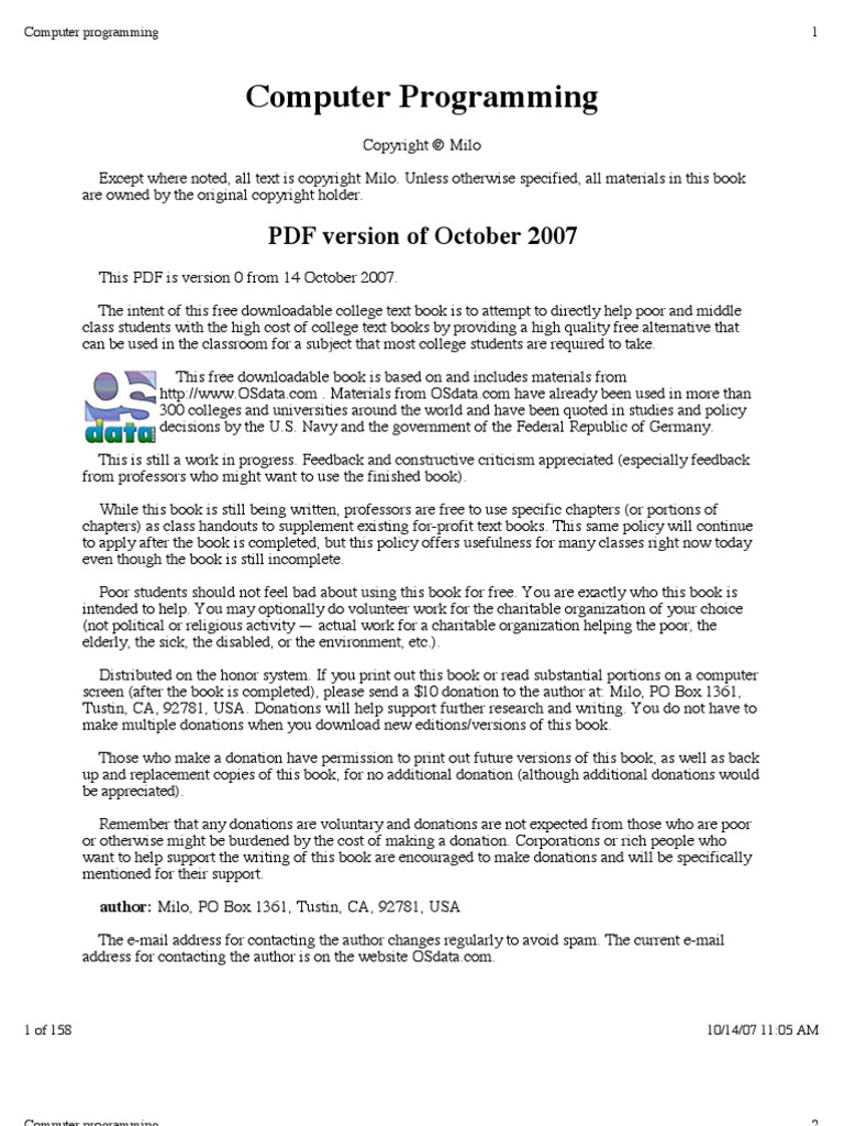 Computer Programming | PDF