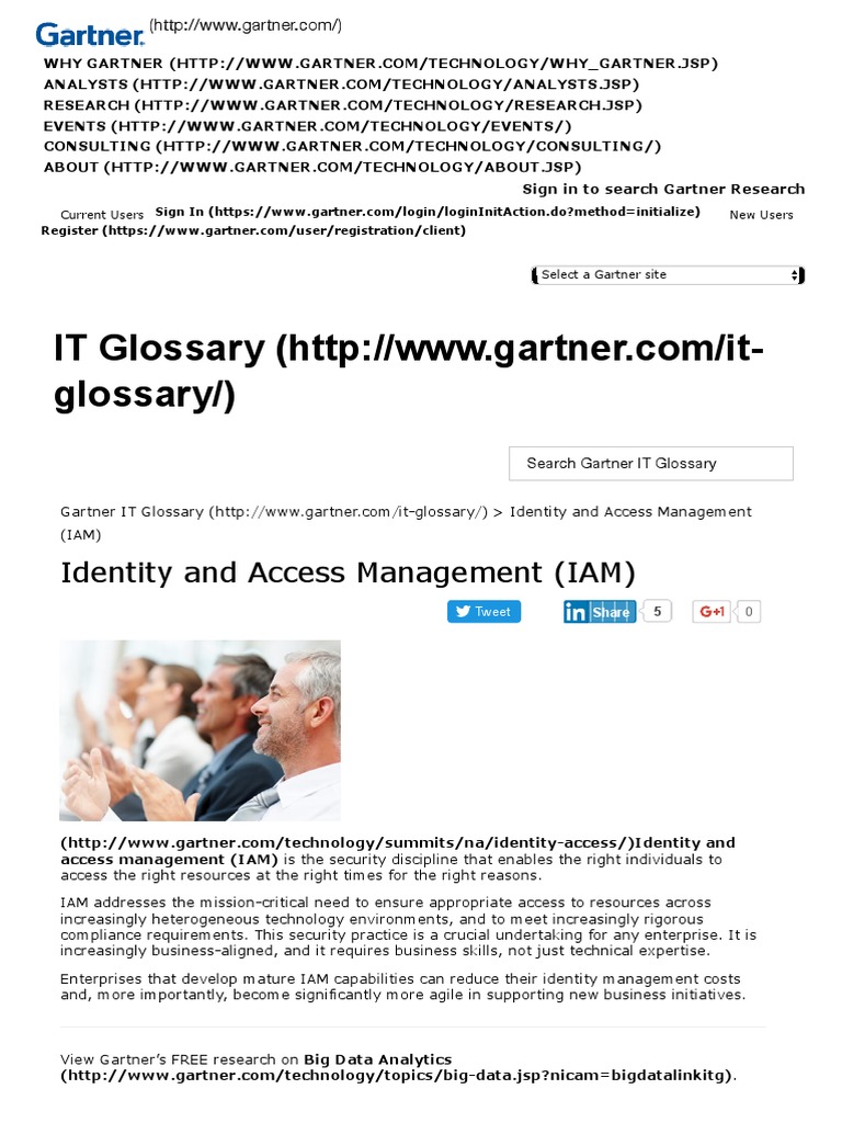 Identity Management - Access Management - Gartner Research | PDF ...