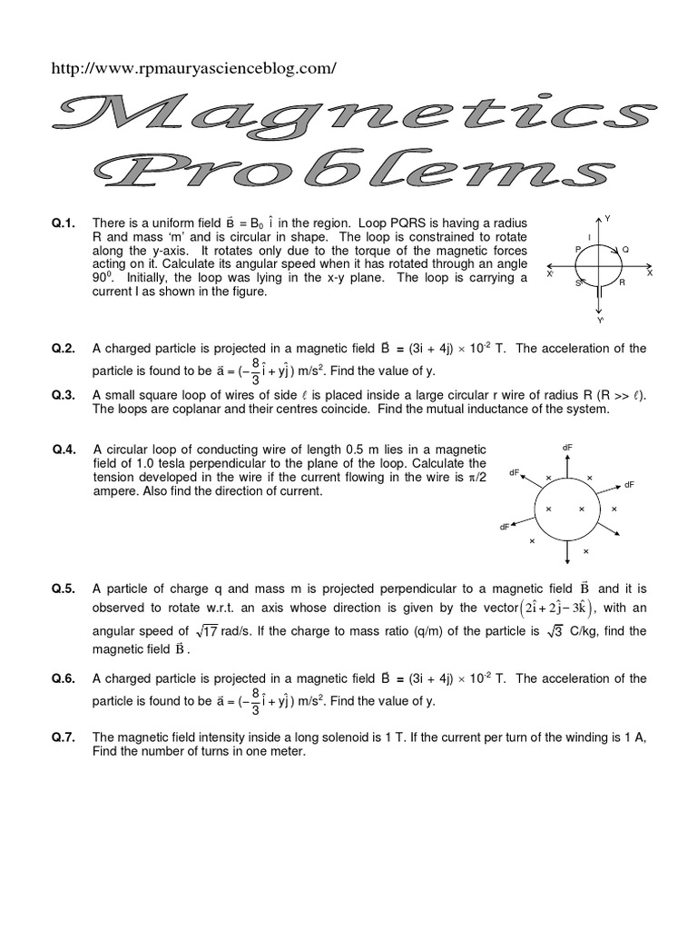Magnetic Fields and Electromagnetism Practice Problems with Detailed ...