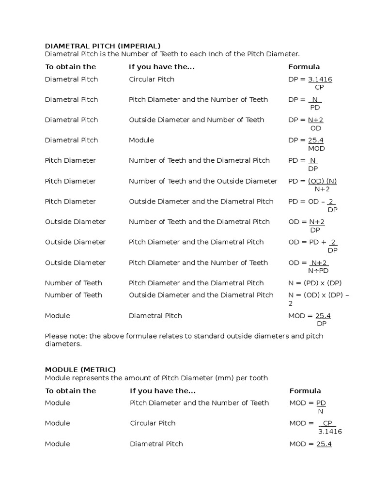 Diametral Pitch | PDF