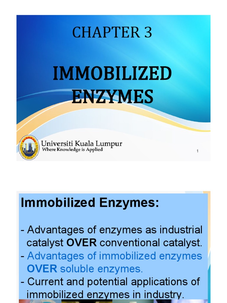 Chapter 3 (Immobilized Enzyme) | PDF | Catalysis | Enzyme