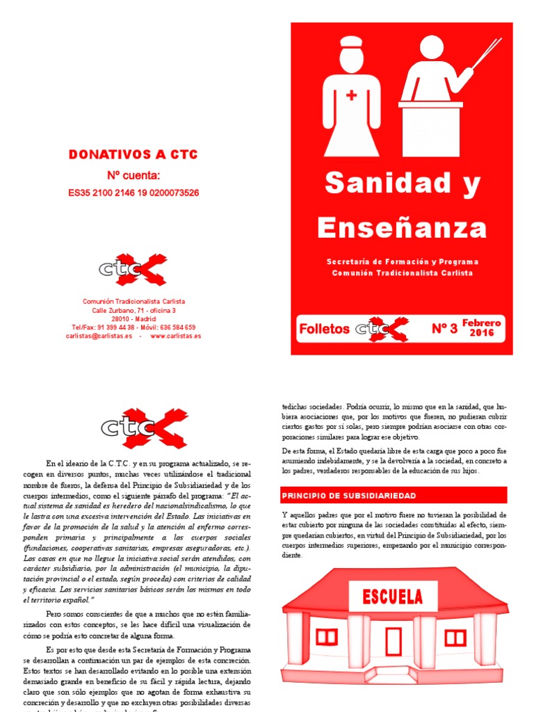 Folletos CTC #3 Sanidad y Enseñanza FORMATO IMPRESIÓN | PDF | Libertad ...