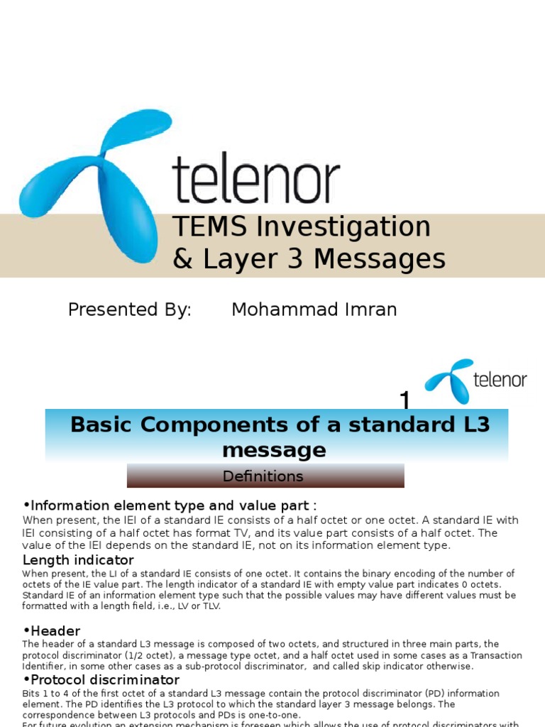 TEMS Investigation & Layer 3 Messages | PDF | General Packet Radio ...