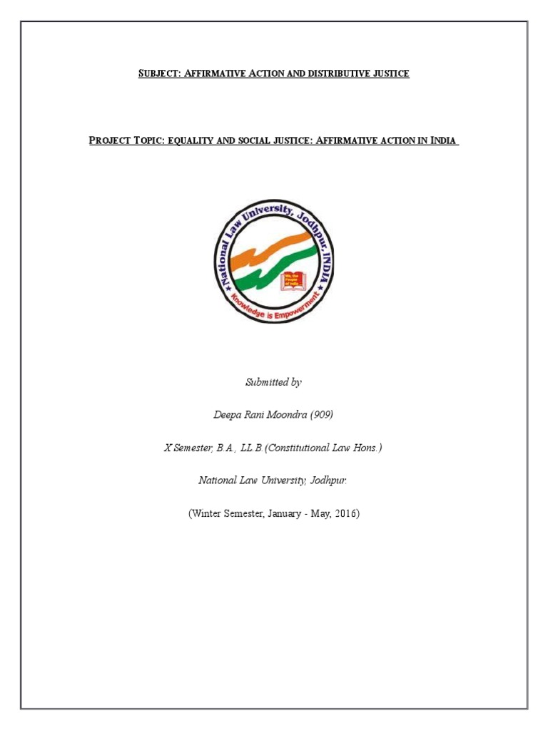 Affirmative Action and Social Justice in India | PDF | Affirmative ...