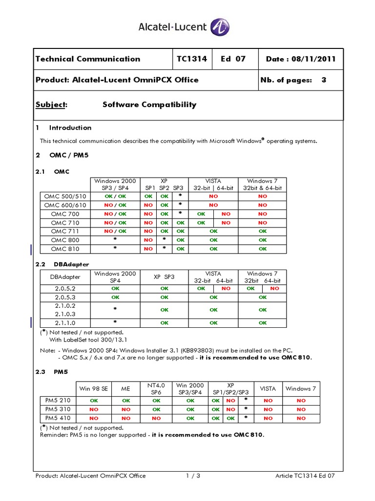 OXO Software Compatibility | PDF | Windows Xp | Microsoft Windows