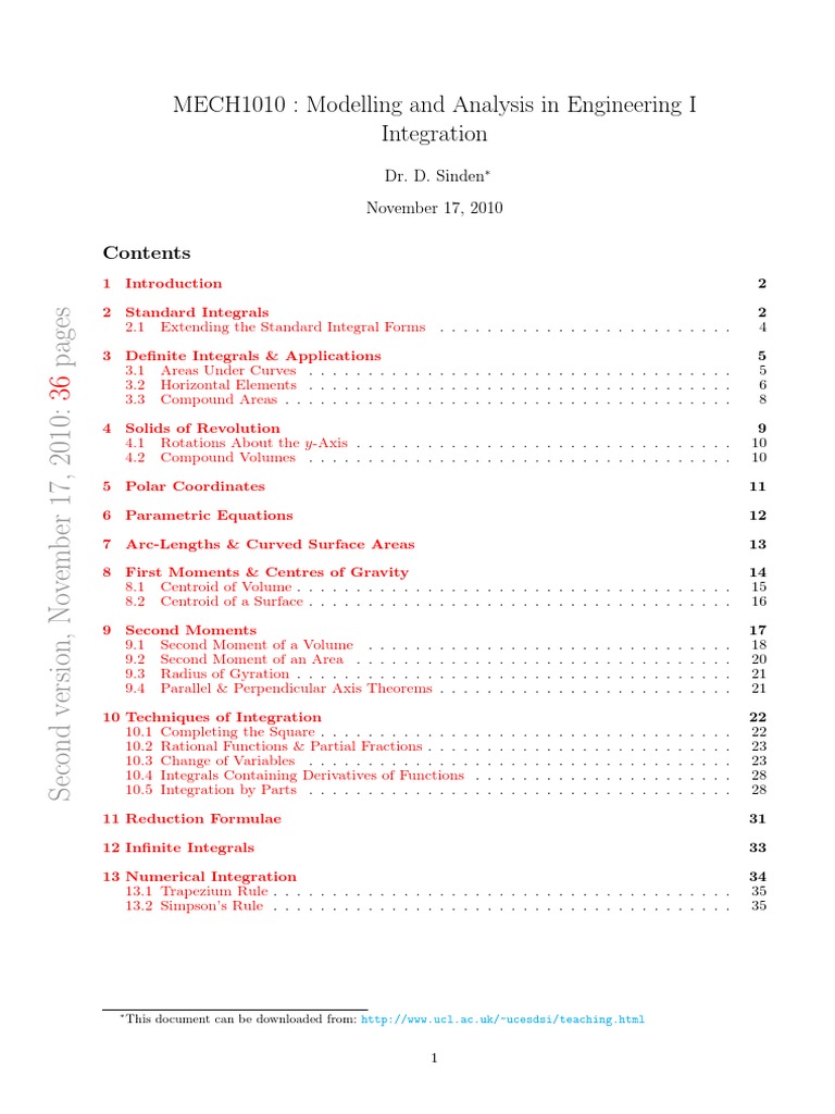 Integration Notes PDF | PDF | Trigonometric Functions | Integral