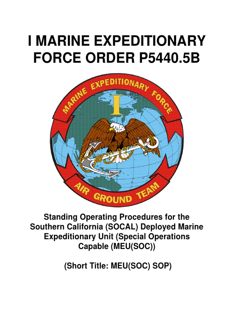 MEU SOC Standing Operating Procedures | PDF | Marine Air Ground Task ...