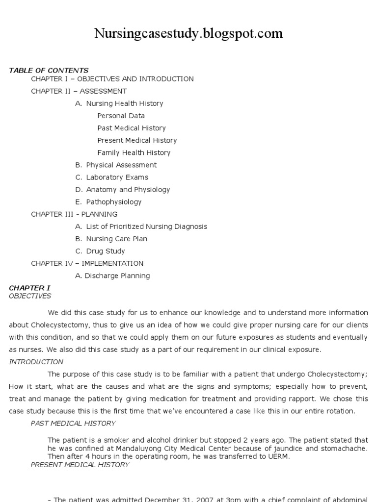 Case Study Cholelithiasis | PDF | Gallbladder | Bile