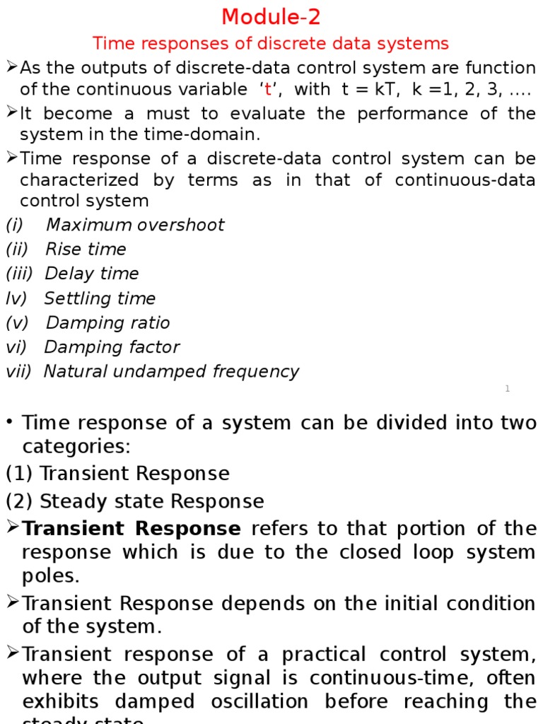 Module-2 Digital Control Systems | PDF | Stability Theory | Control System