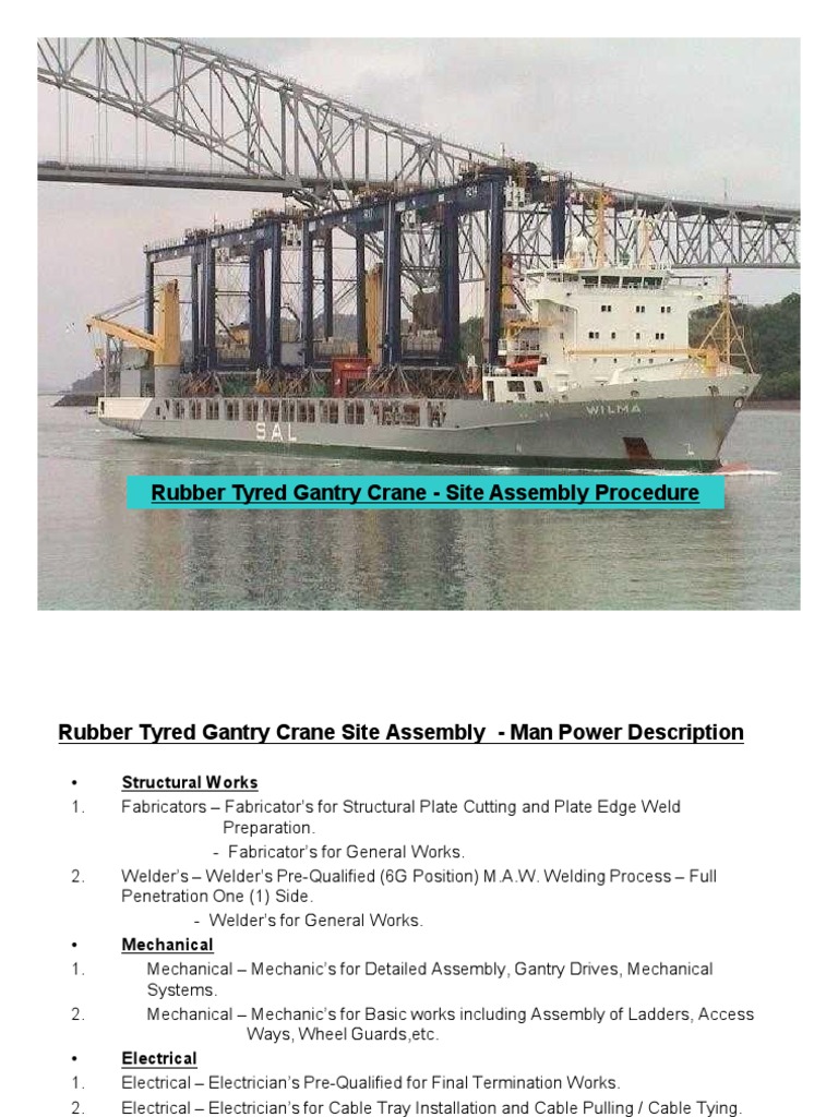 RTG Crane Site Assembly Guide | PDF | Crane (Machine) | Welding