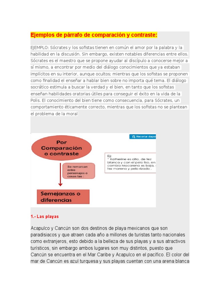 Ejemplos de Párrafo de Comparación y Contraste | Ropa | Diseño