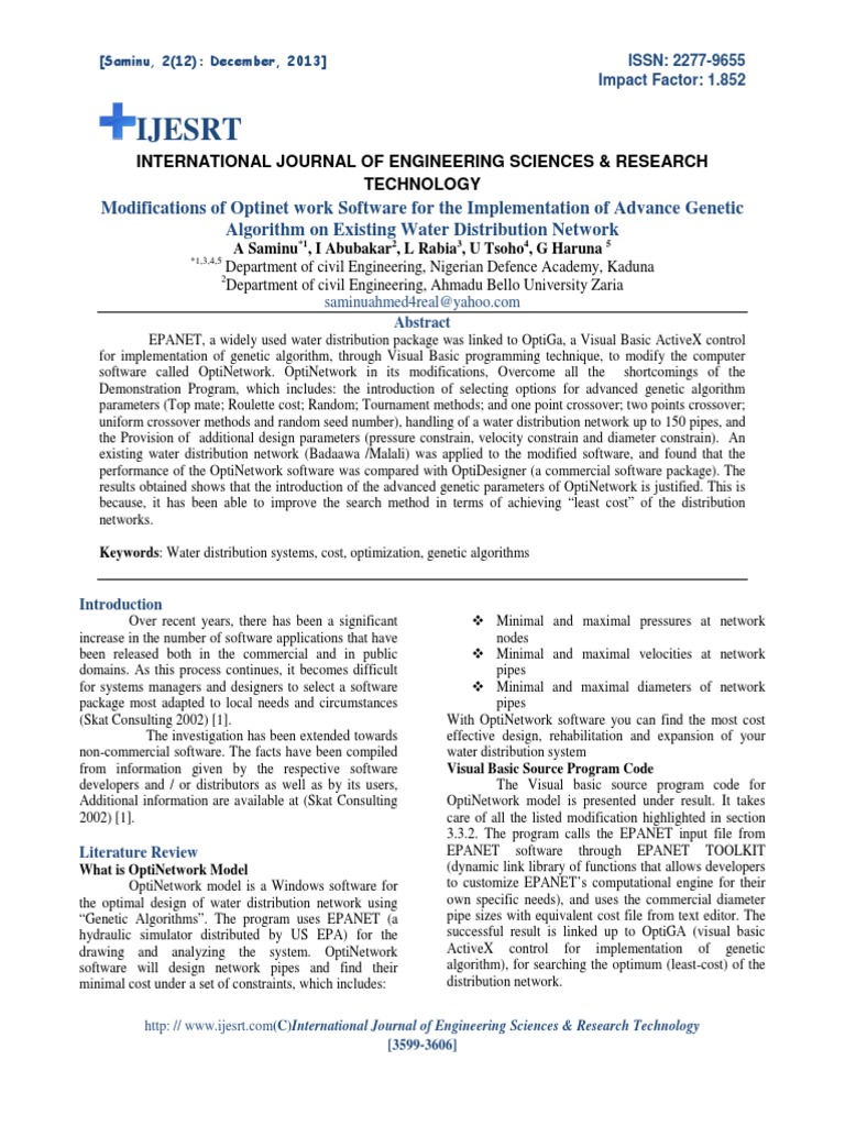 Ijesrt | PDF | Genetic Algorithm | Mathematical Optimization