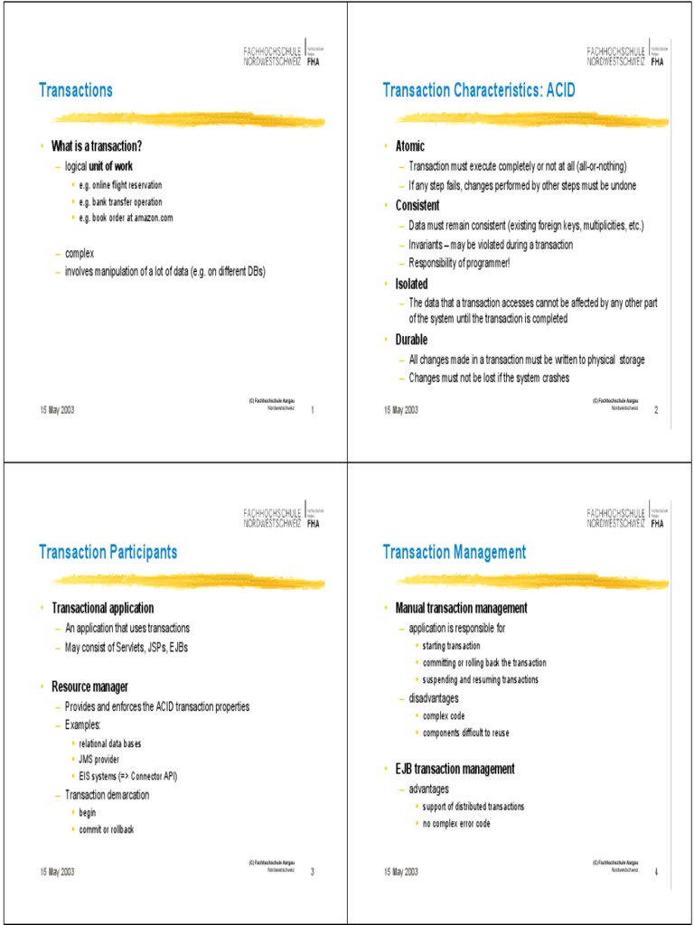 Transactions Transaction Characteristics: ACID: What Is A Transaction? Atomic | PDF | Enterprise ...