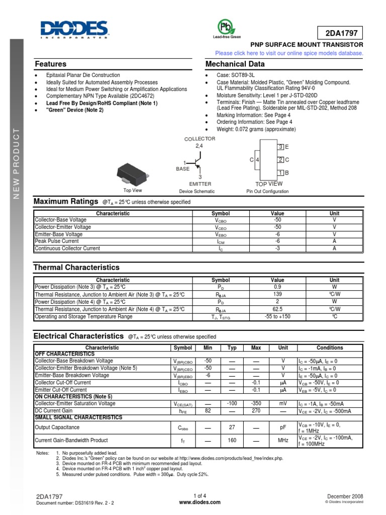 A1797 Transistor | PDF | Bipolar Junction Transistor | Semiconductor ...