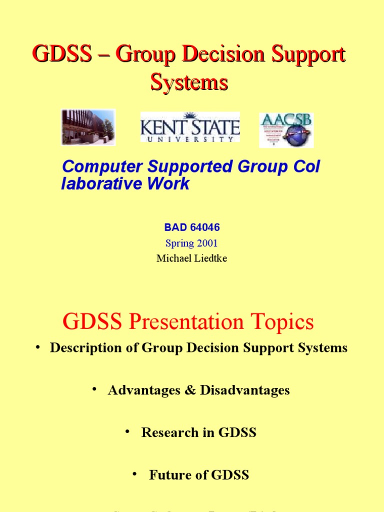 Group Decision Support Systems (GDSS) Presentation | PDF | Decision ...