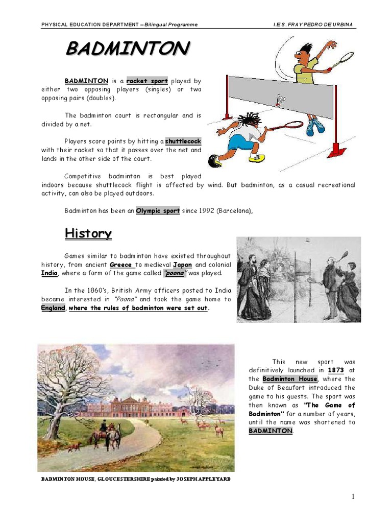 badminton notes.pdf | Racquet Sports | Sports