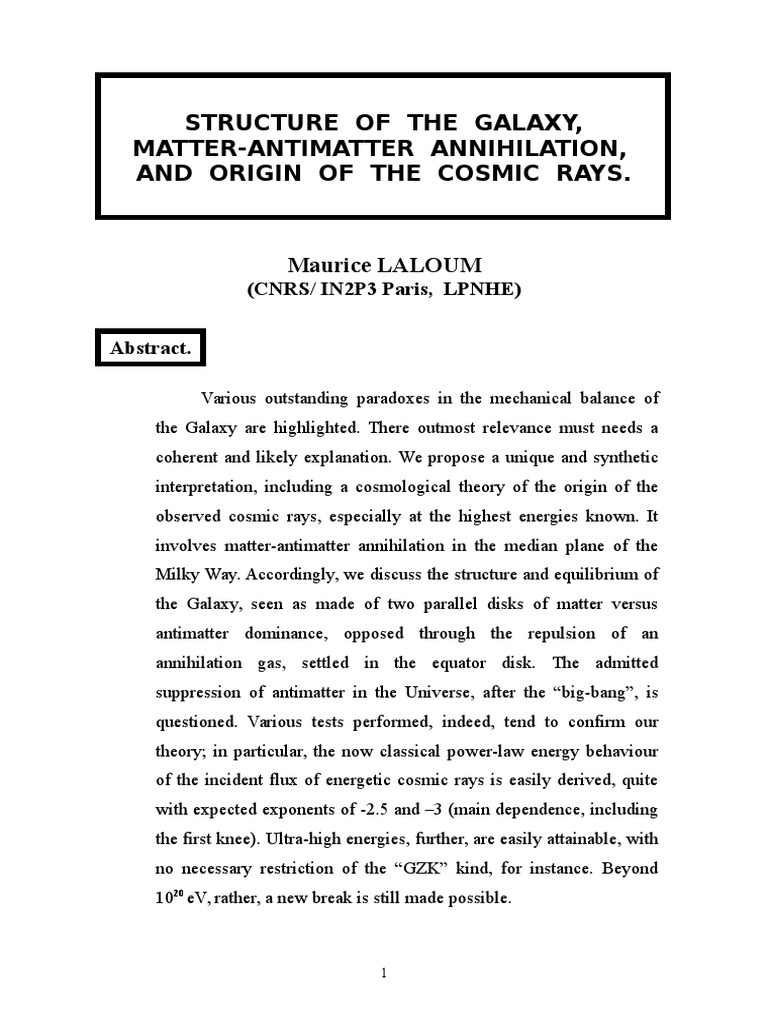 Structure of The Galaxy | PDF | Milky Way | Cosmic Ray