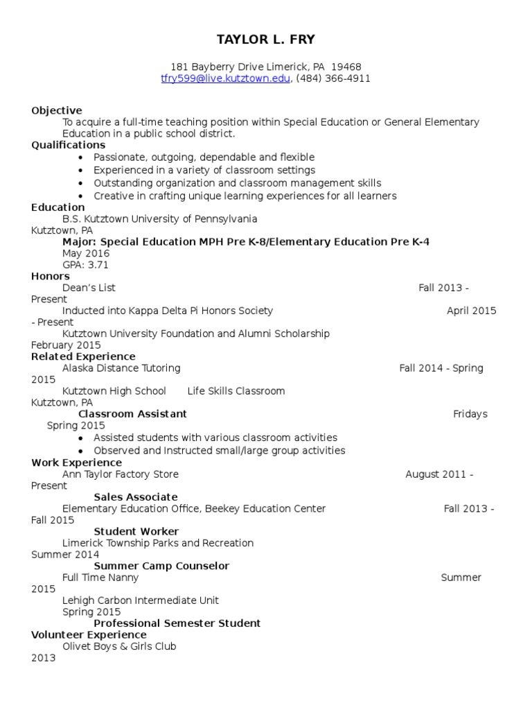 Special Education Teacher Resume | PDF | Social Science | Wellness