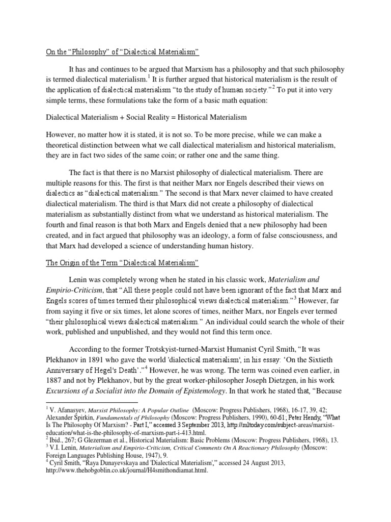 Marxism's Dialectical Materialism Myth | PDF | Dialectic | Karl Marx