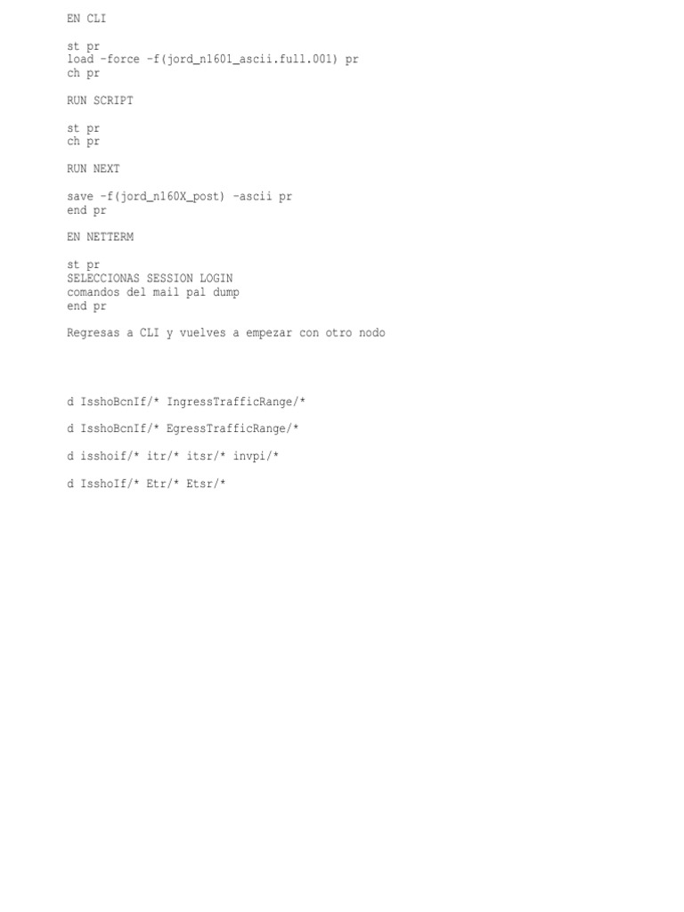 Comandos CLI y NETTERM para Gestión de Tráfico | PDF | Informática ...