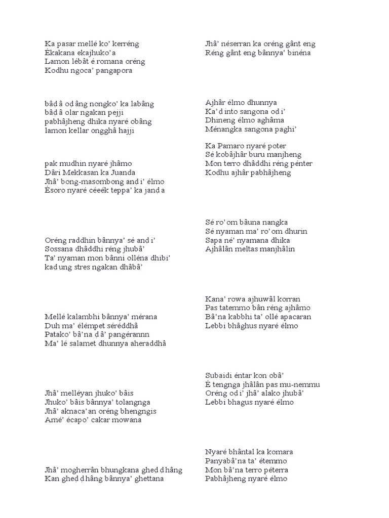 Pantun Madura | PDF | Art | Poetry