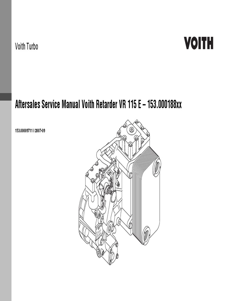 Aftersales Service Manual Voith Retarder VR 115 E - 153.000188xx | PDF ...