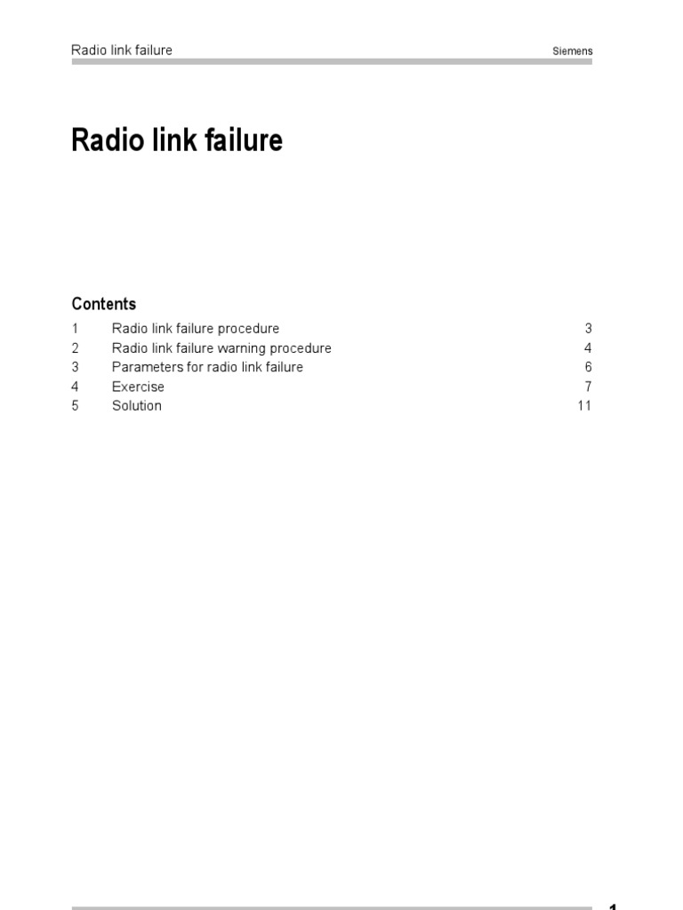 Radio Link Failure | PDF | Networks | Telecommunications Engineering