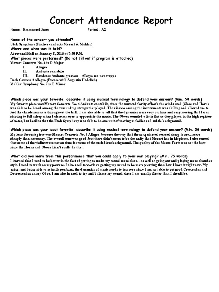 Concert Report q2 | PDF
