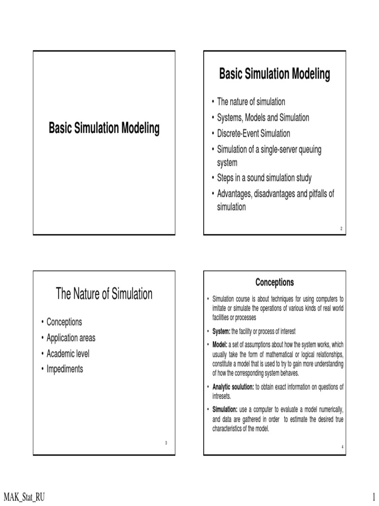 Basic Simulation Modeling: The Nature of Simulation | PDF | Simulation | Conceptual Model