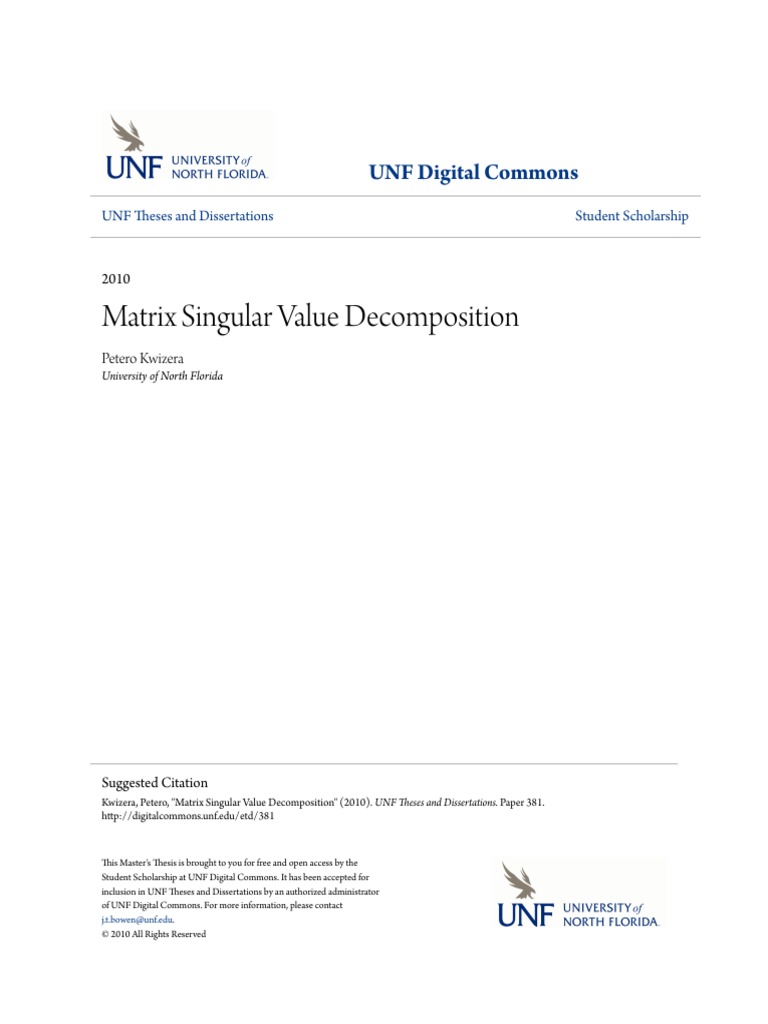 Matrix Singular Value Decomposition | PDF | Eigenvalues And Eigenvectors | Matrix (Mathematics)