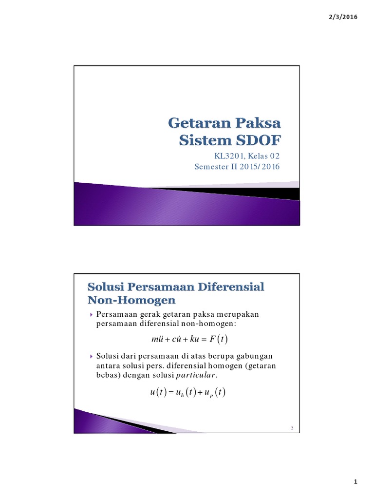 03 Getaran Paksa SDOF | PDF