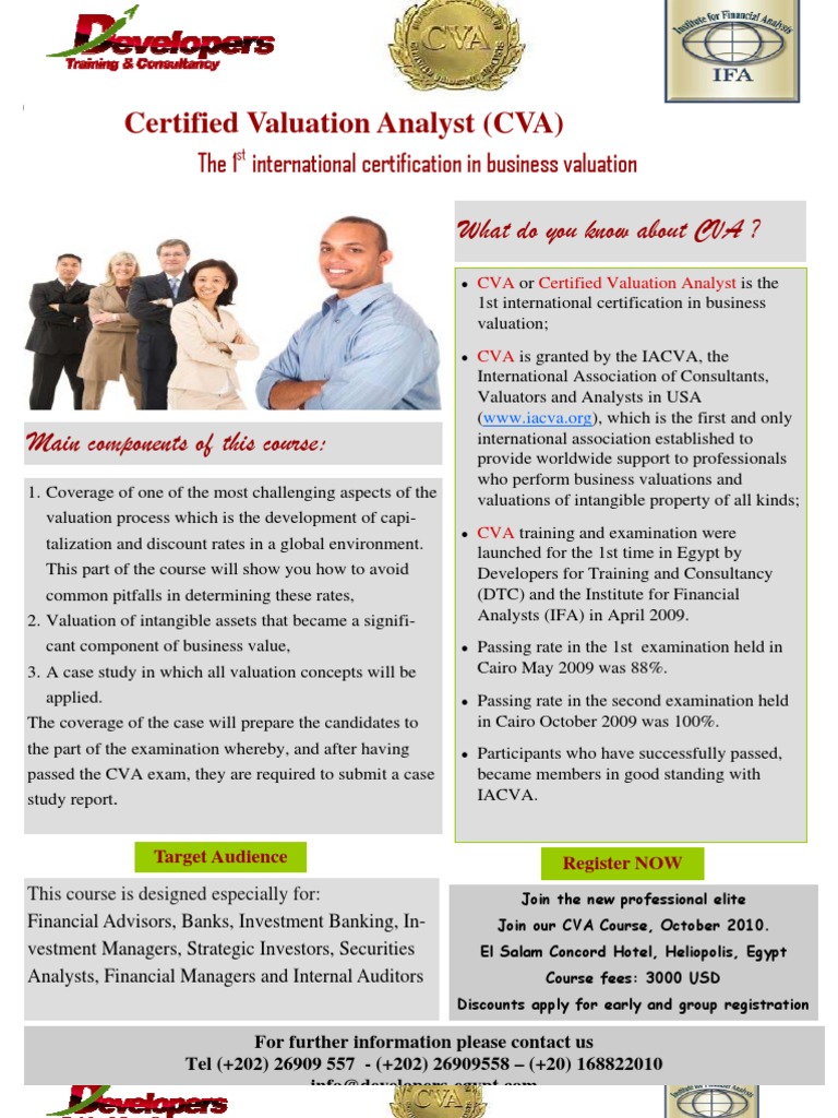 Certified Valuation Analyst - CVA in Egypt by Developers For Training ...