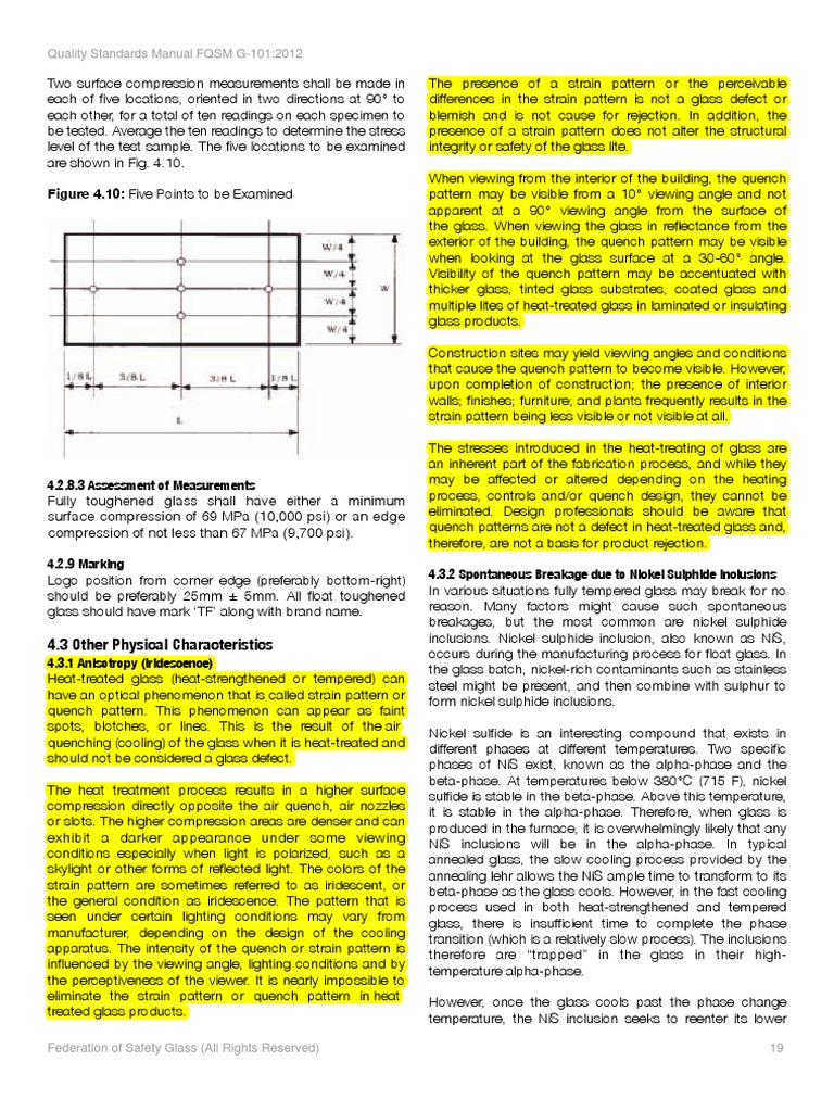 FOSG Quality Standards | PDF | Glasses | Heat Treating