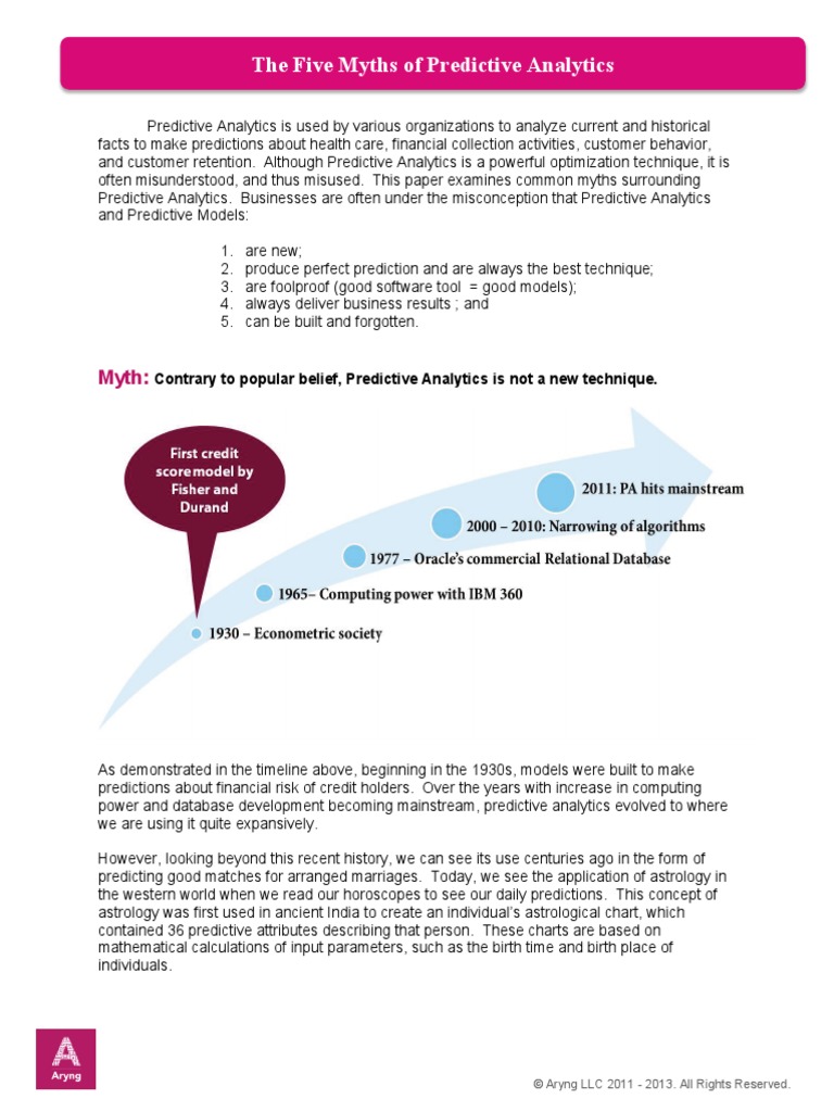 The Five Myths of Predictive Analytics | PDF | Predictive Analytics | Analytics