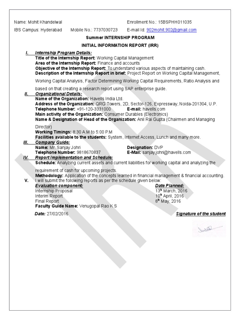 Initial Information Report | PDF