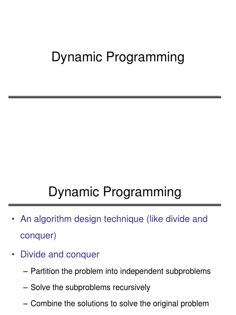 Dynamicprogramming Lecture Pdf Dynamic Programming Computer Science