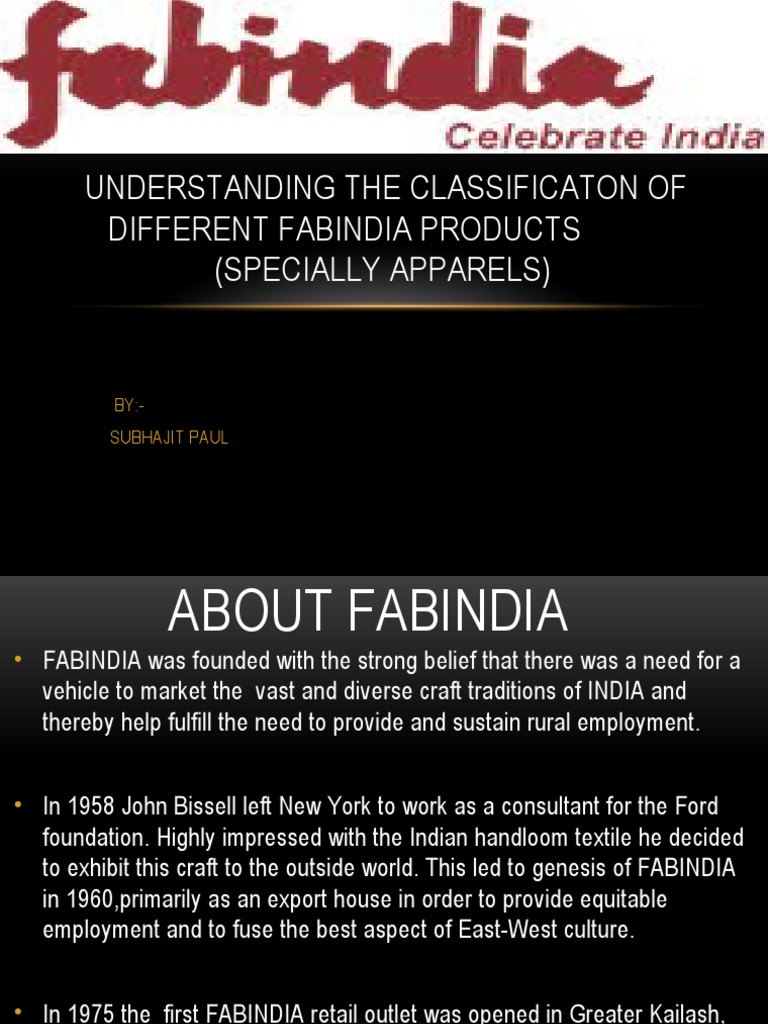 Fabindia Product Range Overview | PDF | Clothing | Softlines (Retail)
