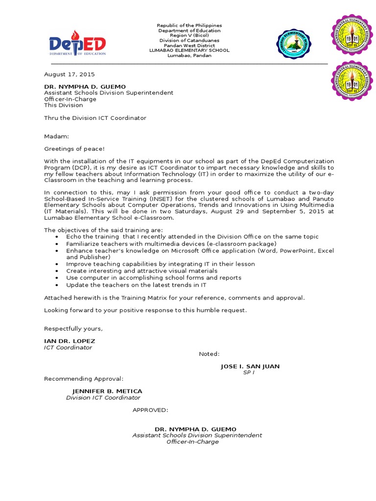 Letter Request For IT Training | PDF | Educational Technology | Multimedia