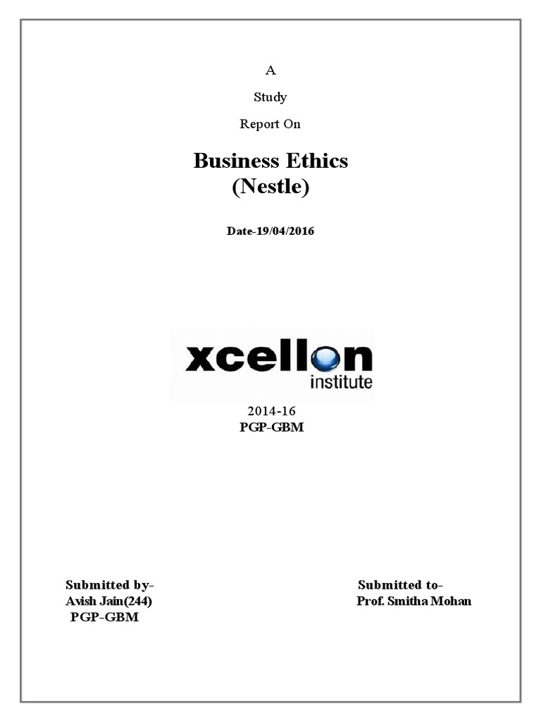 Nestle Ethics | PDF | Infant Formula | Breastfeeding