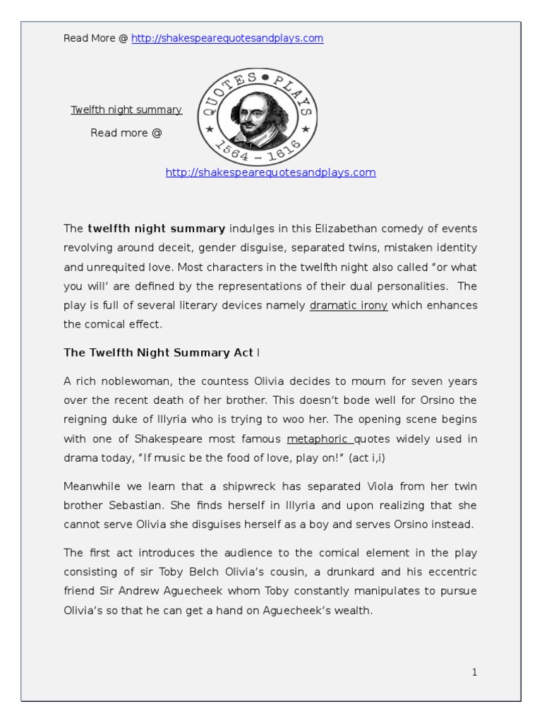 The Twelfth Night PDF | Twelfth Night | Shakespearean Comedies