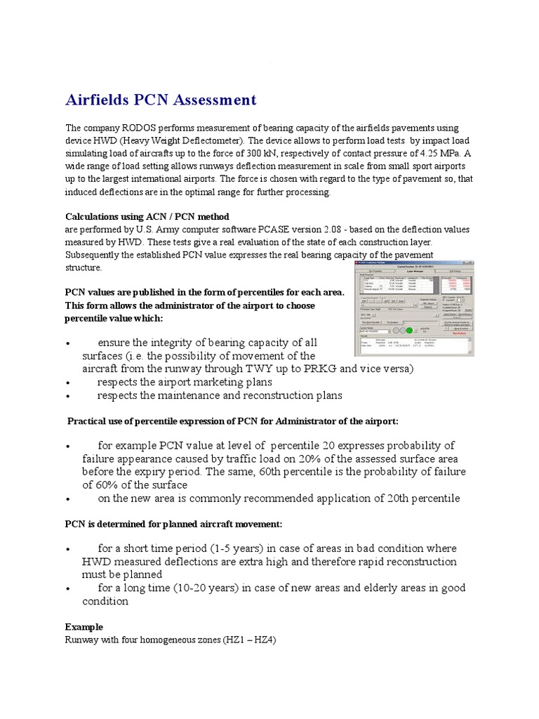 Airfields PCN Assessment: Calculations Using ACN / PCN Method | PDF