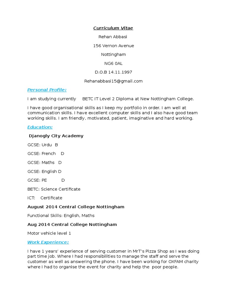 Rehan Abbasi CV | PDF