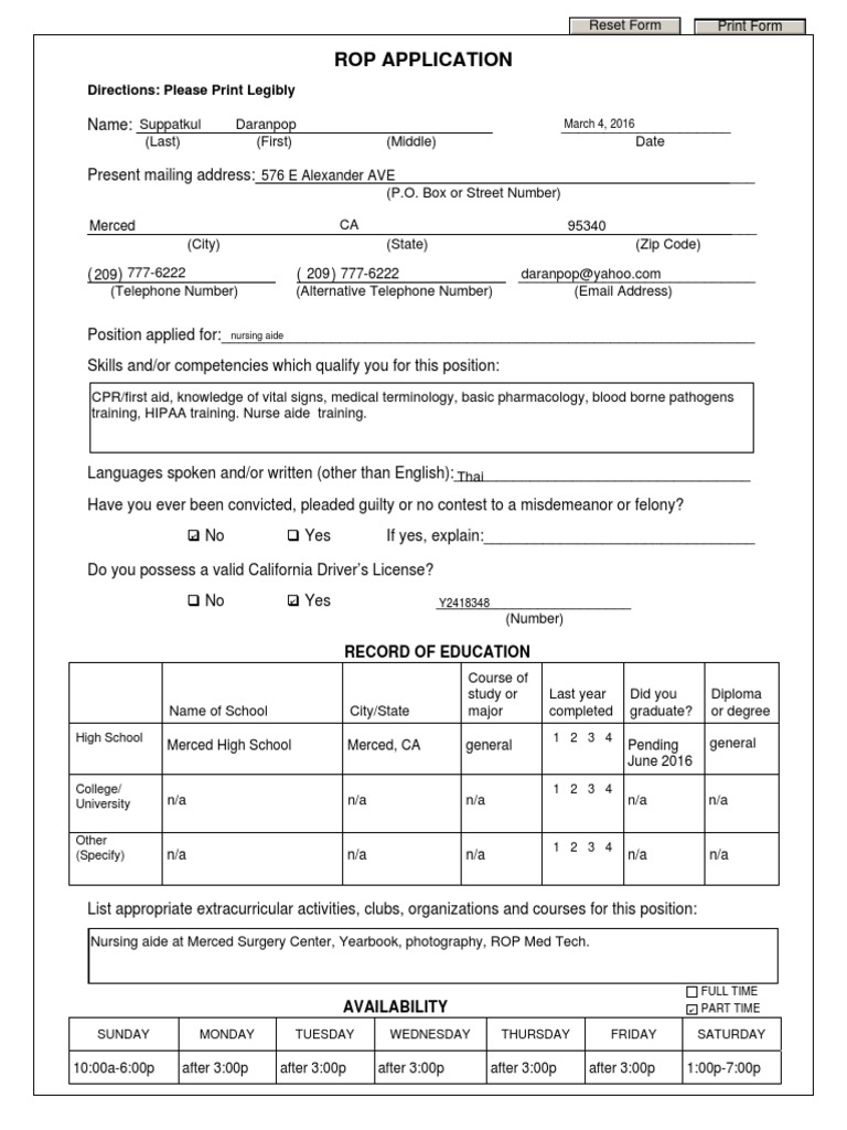 Form - Application - Fillable - Sample 2016 | PDF | Health Care | Wellness