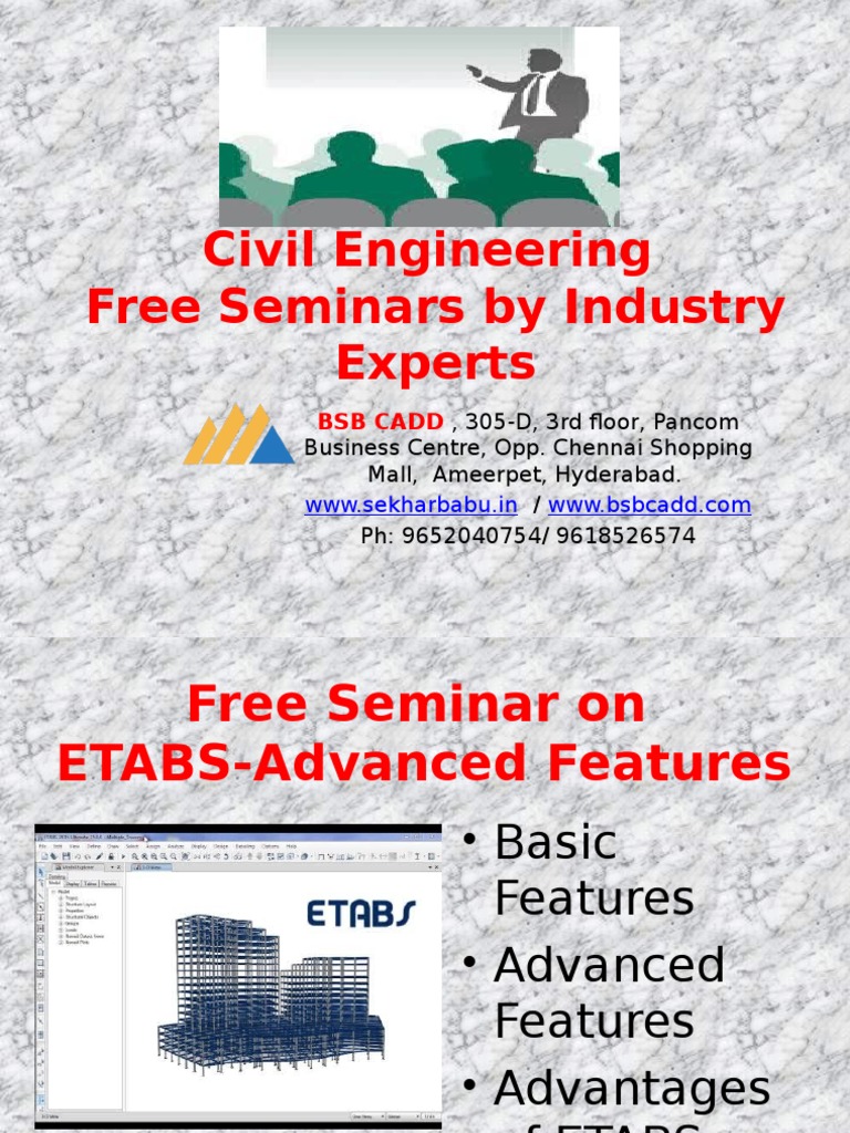 Civil Engineering FREE SEMINARS by Industry Experts WWW - Bsbcadd.com ...