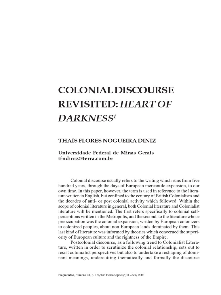 Colonial Discourse Revisited: Heart Of: Darkness | PDF | Heart Of ...
