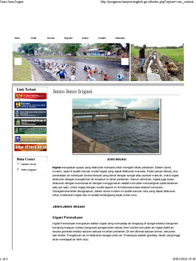 Jenis-Jenis Irigasi PDF | PDF