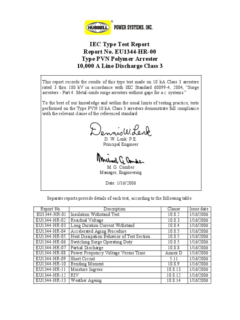 Type Test Report | Download Free PDF | Volt | Voltage